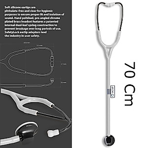 Stethoscope for Nurses, Doctors And Medical Students Single Head Cardiology Stethoscope Grey Tube Black Matt Finish Chestpiece