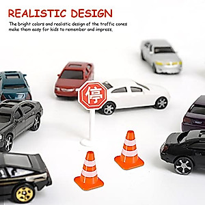 Gadpiparty Pre Rolled Cones 10 Pcs Miniature Traffic Cones Road Construction Cones Kids Traffic Signs Toys Children Educational Learning Toys Sand Table Ornaments Street Signs