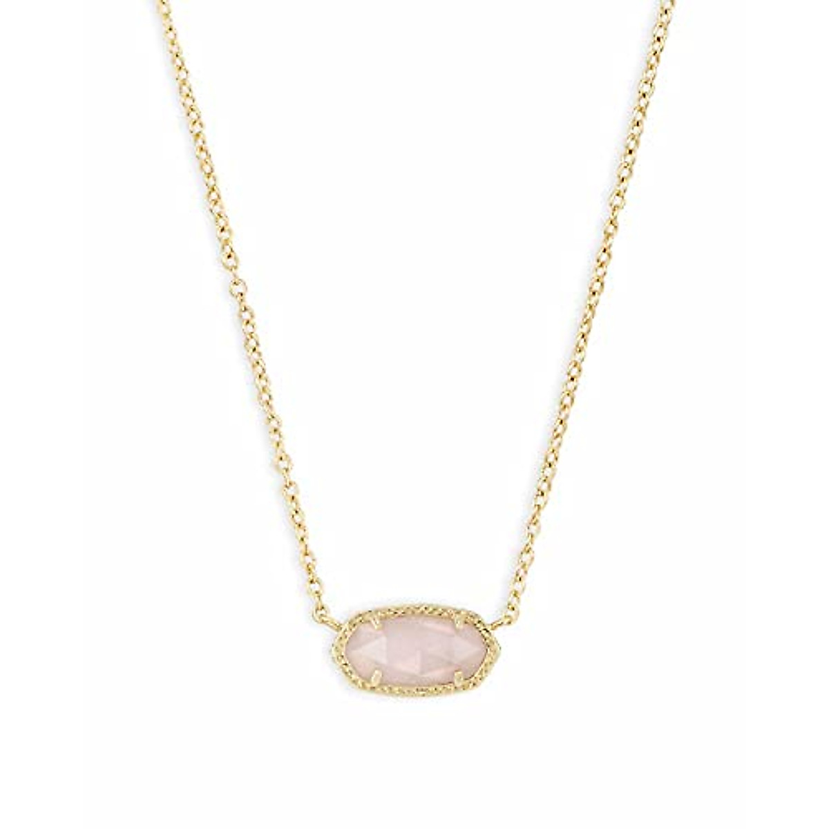 Kendra Scott Elisa Pendant Necklace for Women, Fashion Jewelry, 14k Gold-Plated, Rose Quartz