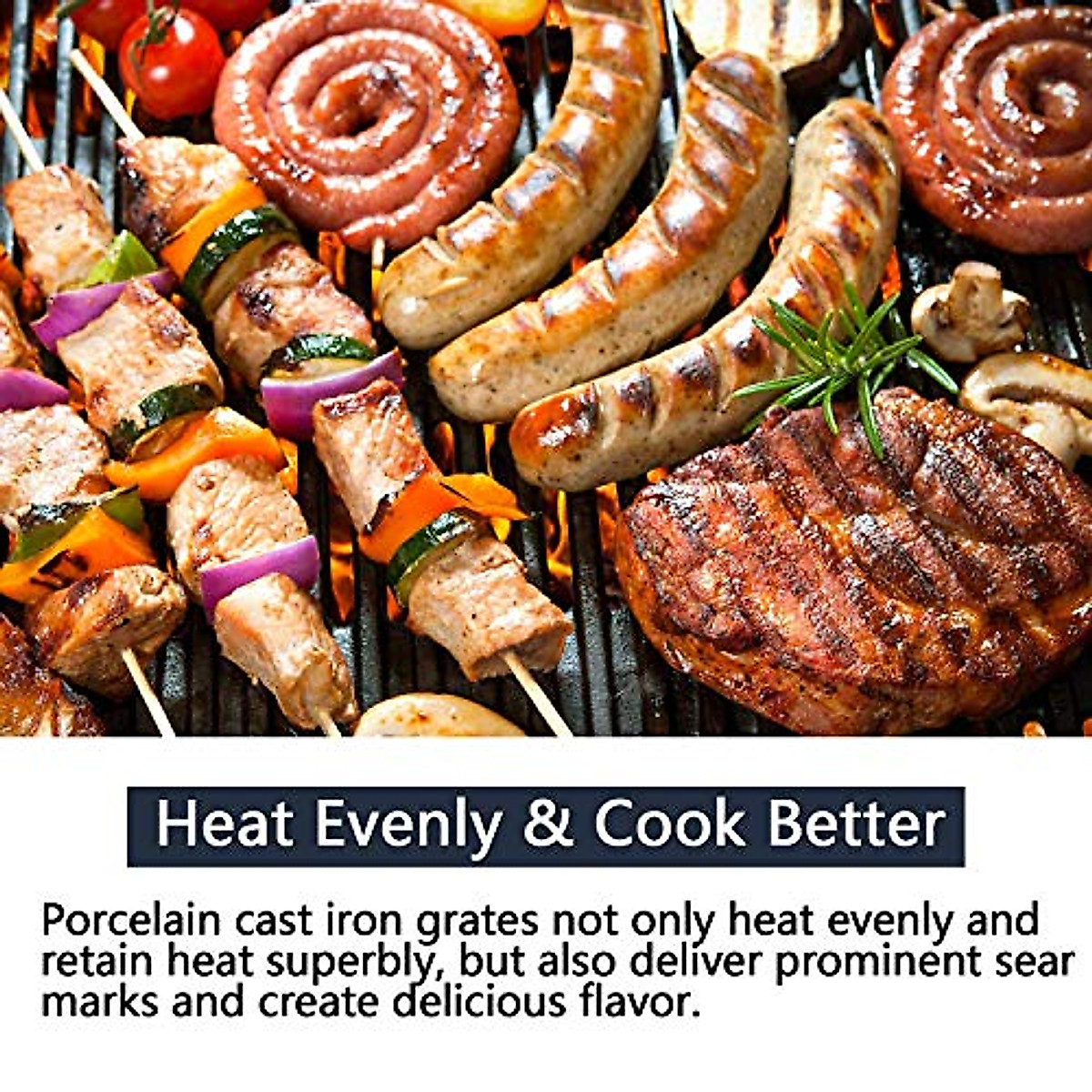 Hongso 16 13/16" Grill Grates and 14 5/8" Heat Plates for Charbroil 463439915 463436413 461442114, Thermos 461442114, Master Chef Grills