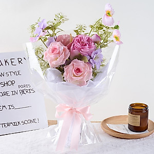 Mauproy 34 In x 100 Ft Clear Cellophane Wrap Roll, Extra Wide, 2.5 Mil Thick Transparent Plastic Gift Wrapping Paper for Baskets, Flower Bouquets, Gifts, Treats, Christmas