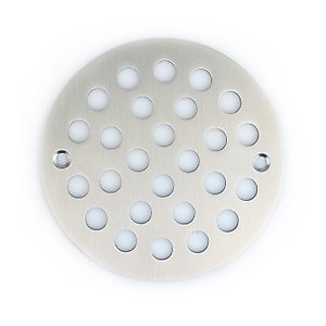 Poyde 4 Inch Screw-in Round Shower Drain Cover Replacement Floor Drainer with Screws (Brushed Nickel)