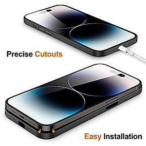 JETech Ultra Slim (0.35mm Thin) Case for iPhone 14 Pro 6.1-Inch, Camera Lens Cover Full Protection, Lightweight Matte Finish PP Hard Minimalist Case, Support Wireless Charging (Black)