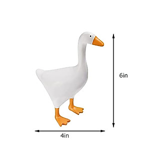 TOKZON Goose Magnetic Key Holder, Resin Goose Statue, Magnetic Tool Holder Home Decoration, Cute Animal Figurines Keys Holder,