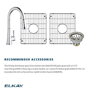 Elkay SWUF32189WH Fireclay Equal Double Bowl Farmhouse Sink, White