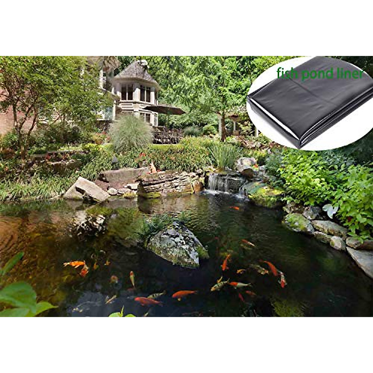 dsdzkj Pond Liner, 6' x 10' Preformed Pond Liner for Koi Ponds and Water Gardens