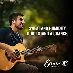 Elixir Strings, Acoustic Guitar Strings, 80/20 Bronze with POLYWEB Coating, Longest-Lasting Warm Tone with Comfortable Feel, 6 String Set, Custom Light 11-52