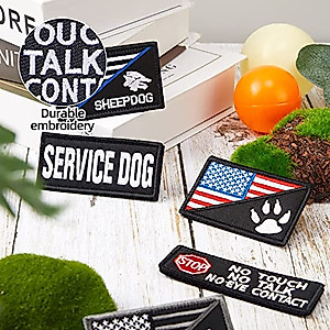 15 Pieces Service Dog Patches Dog Vest Patches Removable Tactical Patches Embroidered Fastener Hook Loop Patch Animal Vest Harnesses Patch Pet Patches for Vest Harnesses Collars Leashes in Training