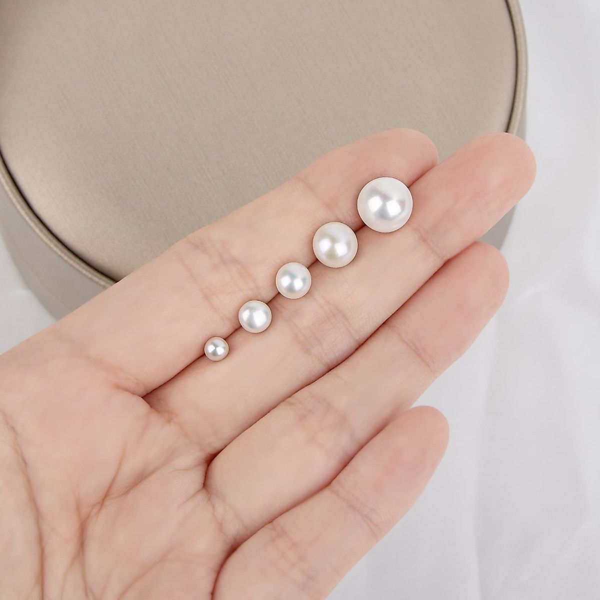 Freshwater Baroque Pearl Stud Sterling Silver Earrings for Women, Hypoallergenic white Cultured AAA+ Real Pearl Earrings Jewelry Set Weeding Gifts