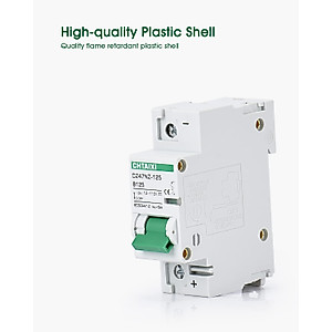 Chtaixi 12V-110V DC Miniature Circuit Breaker, 100 Amp 1 Pole Battery Breaker Protector for Solar PV System and RV, Thermal Magnetic Trip, DIN Rail Mount, High Current DC Disconnect Switch MCB 1P B100