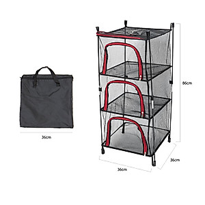 Generic Herb Drying Rack, 3 Layer Mesh Drying Rack Food Net for Outdoors Flat Drying Rack Portable Multifunction Laundry Rack Net for Drying Seeds Fish Vegetables Fruit Food or Clothes