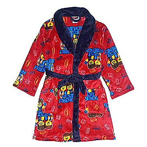 LEGO Movie 2 Little/Big Boys Long Sleeve Fleece Robe, Red, 6/7, 6-7