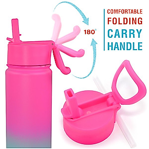 CHILLOUT LIFE 17 oz Insulated Water Bottle with Straw Lid for Kids and Adult + 20 Funny Waterproof Stickers - Perfect for Personalizing Your Kids Metal Water Bottle