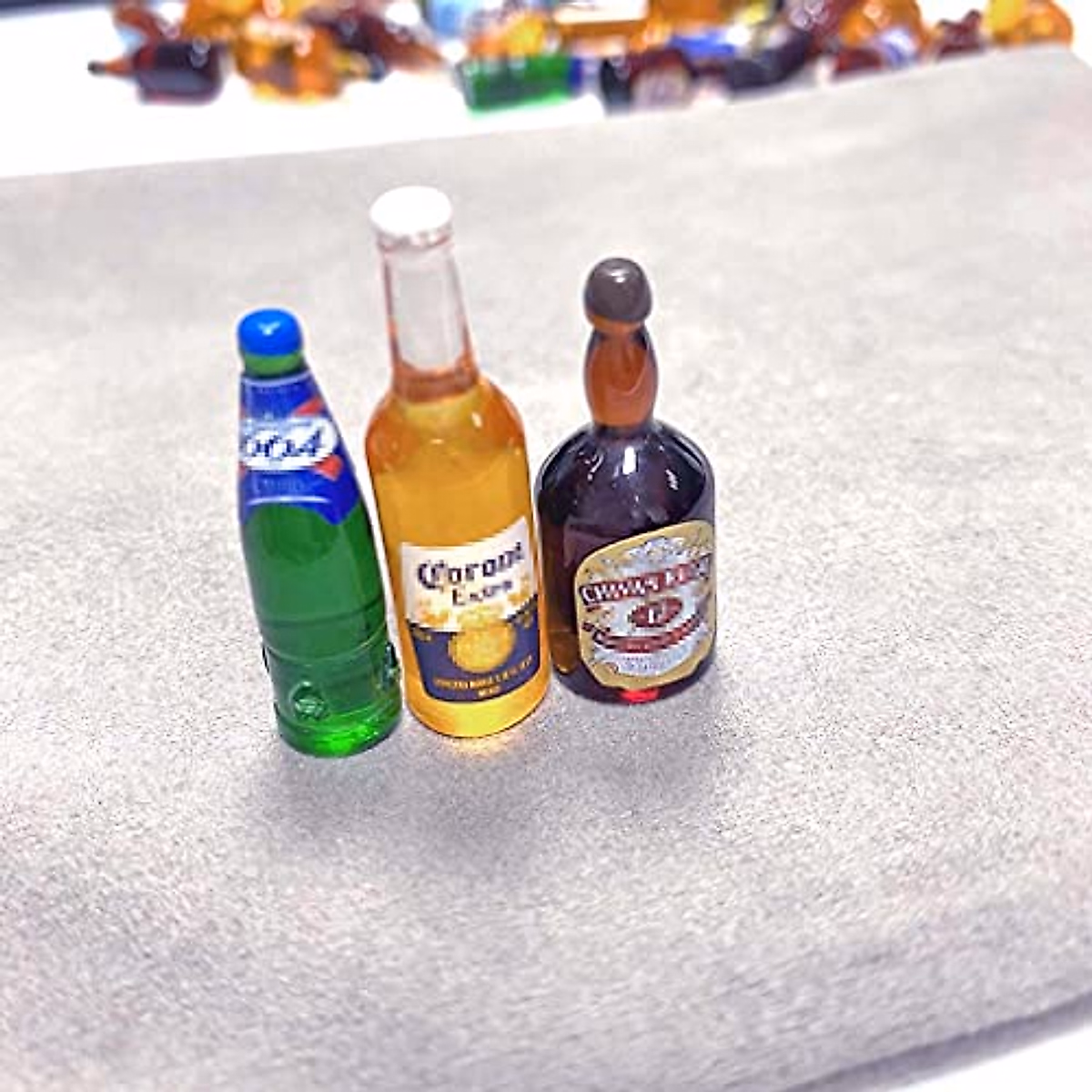 Juland 40PCS Miniature Mini Beer Drinks Decoration Beer Glass Model Mixed Wine Coffee Resin Sets Simulation Instant Model Scene Mini Tableware Dolls House