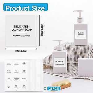 264 Minimalist Home Laundry Labels, HOLENGS Bathroom Containers Organizing Labels, Waterproof Preprinted Organization Stickers for Shampoo Hand Soap Storage Bins Jars
