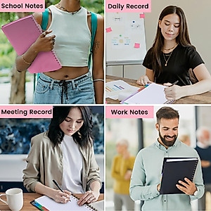 CAGIE 5 Subject Notebook College Ruled with Removable Tabs, 8.5'' x 11'' Lined Spiral Journals Notebook for Women Men Writing, Notebooks for Work Note Taking School Supplies, Pink