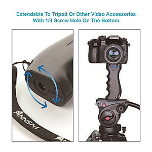 Annsm Camera Handheld Grip Handle Stabilizer with 1/4” Screw for DSLR SLR Cameras Canon Panasonic Sony Nikon Pentax and iPhone Samsung Smart Phone Gopro Hero etc