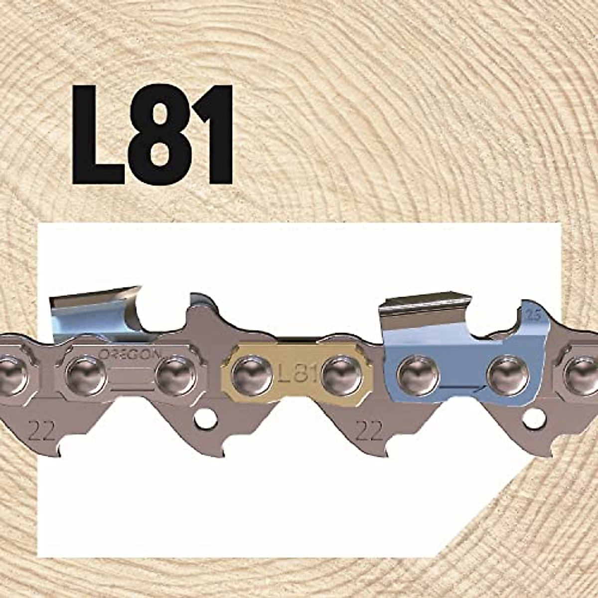 Oregon L81 PowerCut Chainsaw Chain for 20-Inch Bar, 81 Drive Links, .325" Pitch, .063" Gauge (22BPX081G)