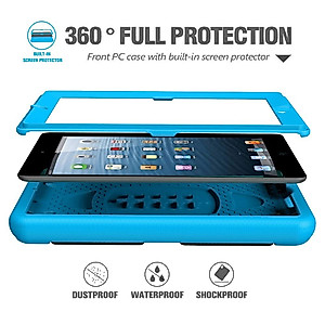 AVAWO Kids Case for iPad 2 3 4 Generation (Old Model)- Built-in Screen Protector, Shockproof Handle Stand Kids Friendly Compatible with iPad 2nd 3rd 4th Generation (Blue)