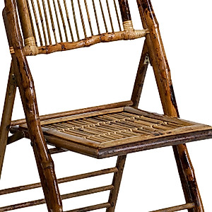 EMMA + OLIVER 2 Pack Commercial Event Party Rental Bamboo Folding Chair