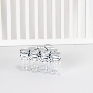 Jarvials 5ml Clear Plastic Bottle With Aluminium Screw Cap Empty Small Plastic Bottle with Screw Cap 100pcs