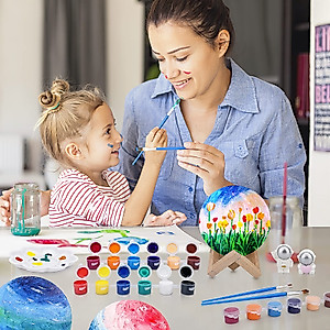 [ Update 2024] Paint Your Own Moon Lamp Kit, 5.9 inches-Button Battery Type DIY Moon Night Light for Kids Art Supplies Creativity Arts & Crafts Kit for Kids, Teen Girls Boy Birthday