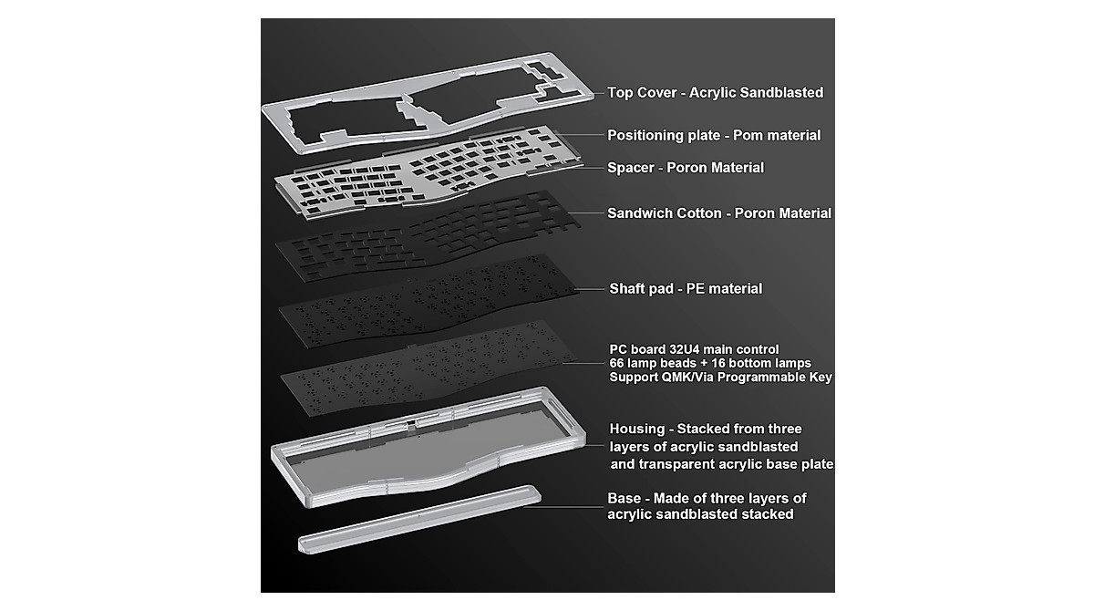 Hyekit Custom Gasket Gaming Keyboard - Support QMK/Via & RGB