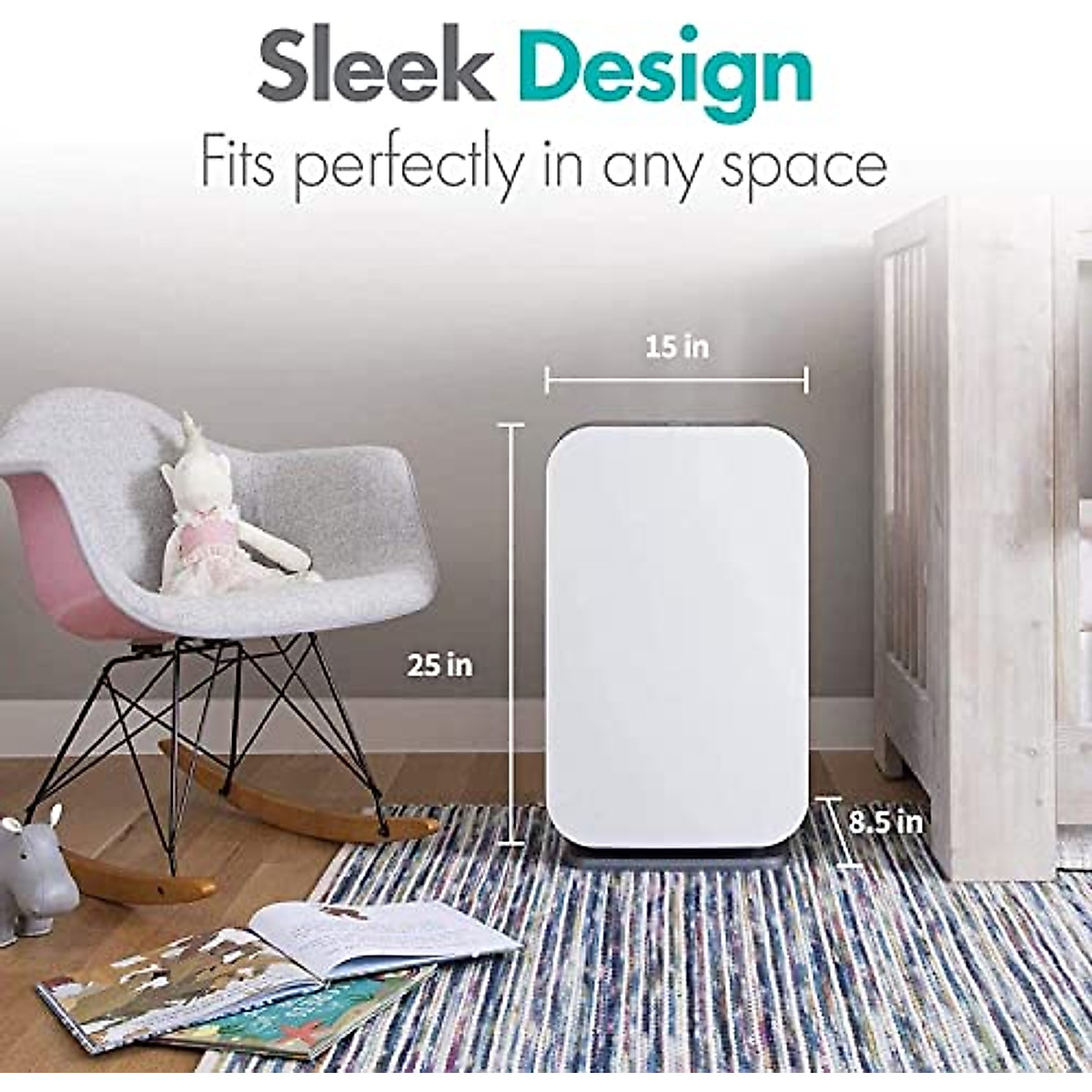 Alen BreatheSmart 45i HEPA Air Purifier With VOC/Smoke Filter, Absorbs Heavy VOCs from Cigarette and Wildfire Smoke. Captures Allergens, Dust, and Mold. Bedrooms, and other rooms up to 800 sq. ft.