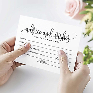Confetti Advice and Wishes for The Mr and Mrs (50 Cards) Marriage Advice Cards, Wedding, Bride, Groom, Bridal Shower, Fill in The Blank, Minimalist
