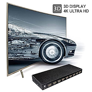 1x8 HDMI Splitter by Anlink-1 in 8 Out,Premium Quality Ultra HD 4K 60HZ 2.0 1x8 HDMI Splitter High Resolutions Up to 4Kx2K&3D,Supports EDID and HDCP Control - Adapter Included