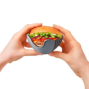 Hamburger Holders silicone burger holder plastic hamburger baskets clean eating containers 4 HOLDERS sandwich containers kids burger holder for eating