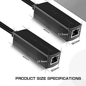 10Gtek 1.25G PoE Splitter Cable, 10/100/1000Mbps, 802.3af/at, 48V to 12V, 100 Meters Link