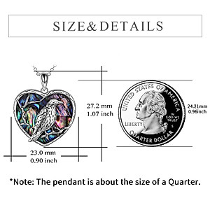 YFN Raven Pendant Necklace for Women Sterling Silver Abalone Shell Viking Raven Crow Gothic Jewelry Gifts for Women Men