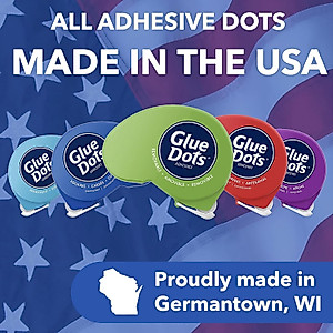 Glue Dots Removable Dot N' Go Dispenser with 200 (.375 Inch) Removable Adhesive Dots (03669E)