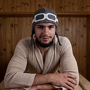 Wool Sauna Hat Embroidered Pilot Sauna Hat Finnish - Ukraine Sauna Hat Wool - Russian Banya Hat for Men Sauna Hat for Men Sauna Hats Russian Gray