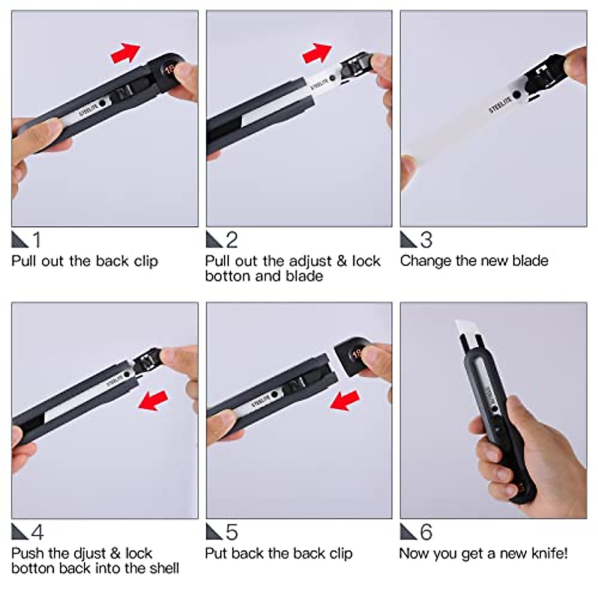 Steelite Ceramic Utility Knife Safety Box Cutter Package and Box Opener Extra Long Insulation Foam Tool Safe Retractable Ceramic Blade
