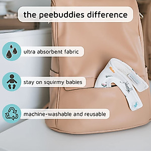 Peebuddies 3-Pack - Newborn Pee Shield - Absorbent, Easy-to-use Diaper Changing Cover for Baby Boys - Essential Baby Accessory for New Parents - Pee Teepee (Snowy Trees)
