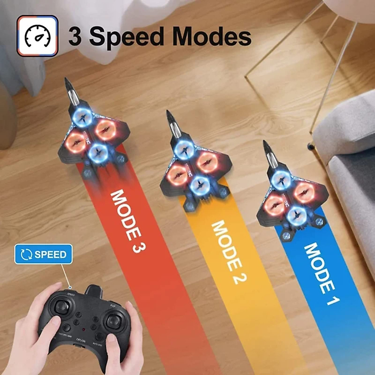 AUGARDEN V17 Jet Fighter Stunt RC Plane 2024 New 2.4GHz Remote Control Airplane with 2 Batteries, 360° Drop-Resistant Stunt Spin Remote & Light RC Airplane for Kids Boys