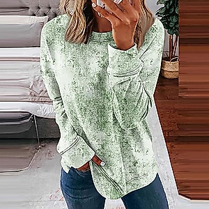 JJHAEVDY Christmas Fashion Sweatshirts for Women Graphic Tunic Casual Letter Tshirts Cute Sweatshirts Spooky Season Sweatshirt Outfits(4-Mint Green,Medium)