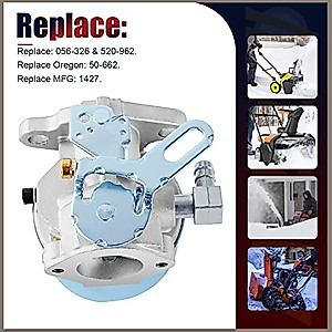 QAZAKY 632113 Carburetor Compatible with Tecumseh 632113A HS40 HSSK40 Snowblower Toro 38010 38015 38250 Snowthrower 421 521 4HP 5HP Adjustable 056-326 520-962 50-662 056326 520962 50662 1427