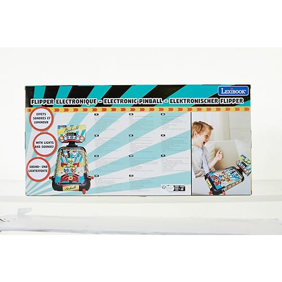 Lexibook Table Electronic Pinball, Action and Reflex Game for Children and Family, LCD Screen, Light and Sound Effects, JG610