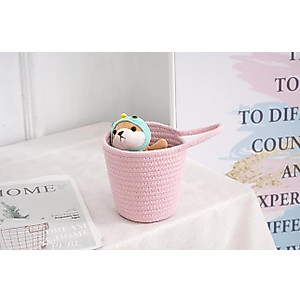 Generic Handmade Woven Oval Basket Set of 4, Cotton Rope, Hanging and Floor Decorative Basket, Home Decor