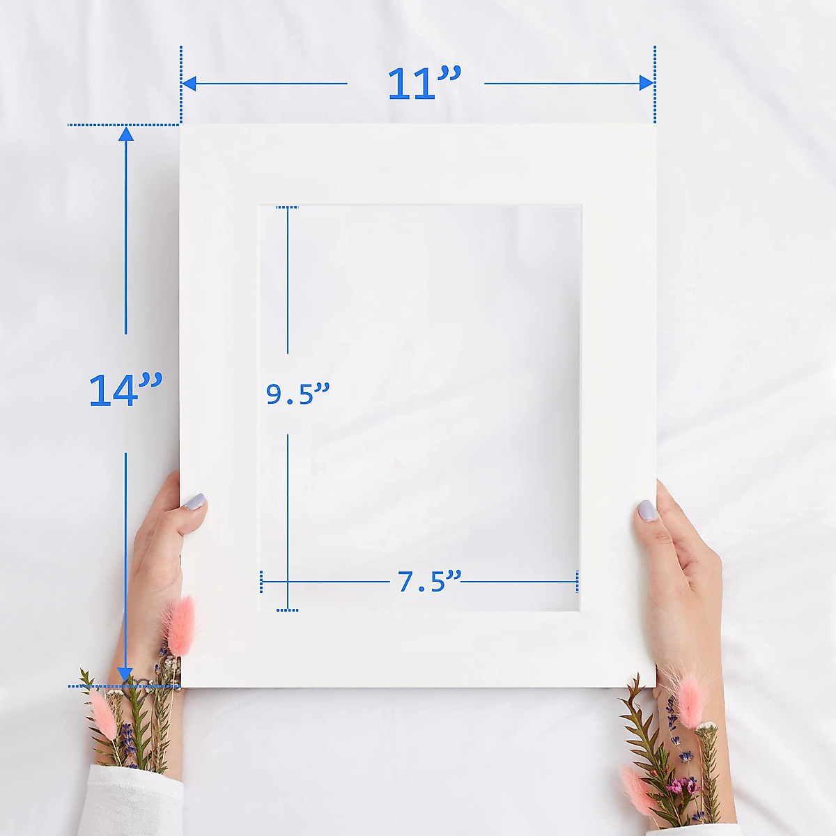 Betus 11x14 White Picture Mats, Acid Free, 1/16 Inches Thickness, White Core Bevel Cut Frame Mattes for 8x10 Pictures - Pack of 10