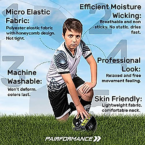 PAIRFORMANCE Soccer Jerseys for Kids, Soccer Shorts Boys Girls, Soccer Uniforms for Kids Sizes 4-15(sowhite-l)