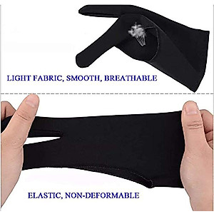 6 Pieces Artist Glove for Drawing Tablet, Gzingen Two-Finger Tablet Drawing Gloves, Digital Artist Gloves for Graphics Pen Drawing Tablet Monitor Light Box Tracing Board- S M L (Purple/Red)