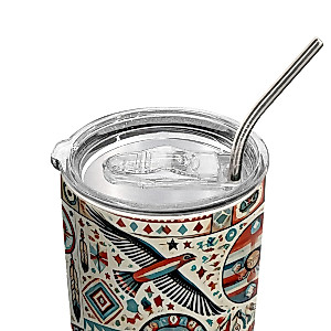 20oz Dreamcatcher Native American Tumbler, Native American Indian Gifts, Coffee Thermos for Women, Men, Stainless Steel Double Wall Vacuum Insulated Coffee Mug, Travel Cup with Lid