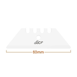 Slice 10524 Ceramic Utility Blades (Rounded-Tip), Finger-Friendly, Safe to Touch, Strong, Durable, Last 11 Times Longer Than Metal, Multiple Tool Compatibility (12 Blades)