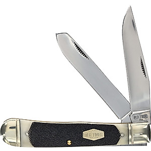Old Timer 95OTB Genuine Bone Large Gunstock Trapper 7.3in S.S. Traditional Folding Knife with 3.1in Clip Point and Bone Handle for Outdoor, Hunting, Camping and EDC
