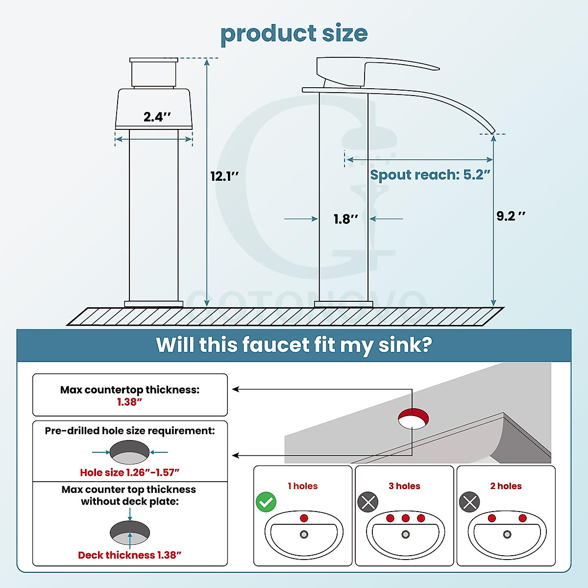 gotonovo Waterfall Tall Bathroom Faucet Single Handle Bathroom Faucets for Sink 1 Hole Stainless Steel Vessel Sink Faucet Modern Mixer Tap Wash Basin Faucet Without Pop Up Drain, Matte Black