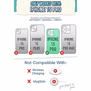 Smartish iPhone 15 Pro Wallet Case - Wallet Slayer Vol. 1 [Slim + Protective] Credit Card Holder - Drop Tested Hidden Card Slot Cover Compatible with Apple iPhone 15 Pro Case Wallet - Black Tie Affair